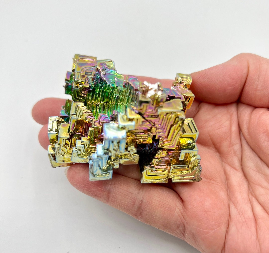 Rainbow Bismuth Crystal Specimen, Geometric Metallic Stone RM01-103 - Etsy