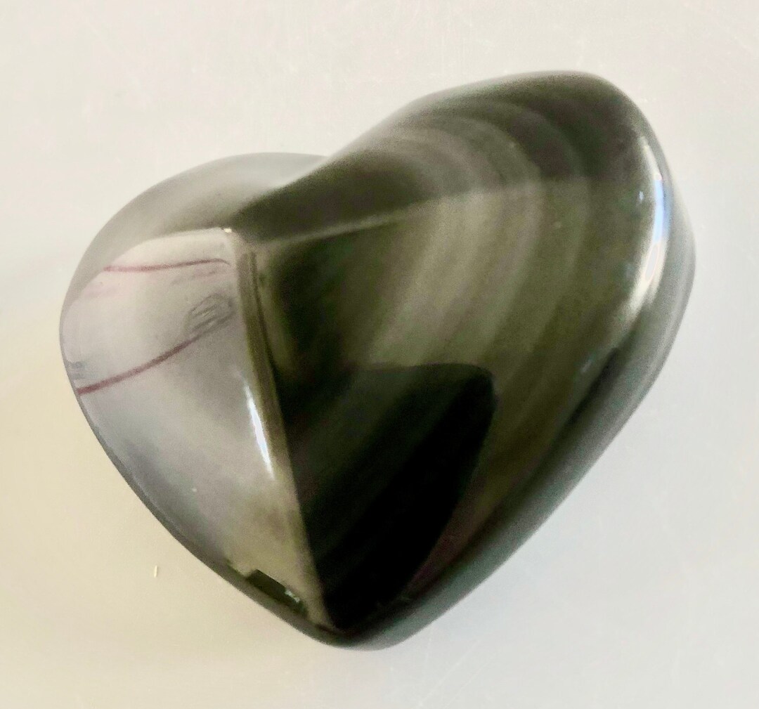 Rainbow Obsidian Heart, Obsidian Crystal Heart, Natural Obsidian ...