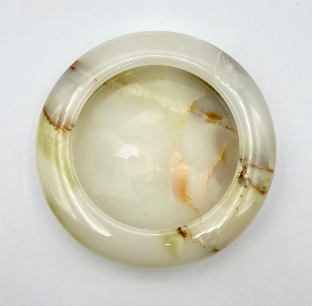 Modern Agate Round Saucer Vase, Modern Agate Cylinder Vase, Agate, Hand ...