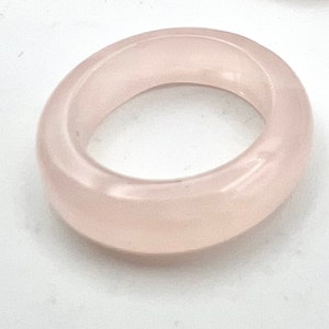6mm Rose Quartz Crystal Ring, Solid Band, Healing Energy R01-09 - Etsy