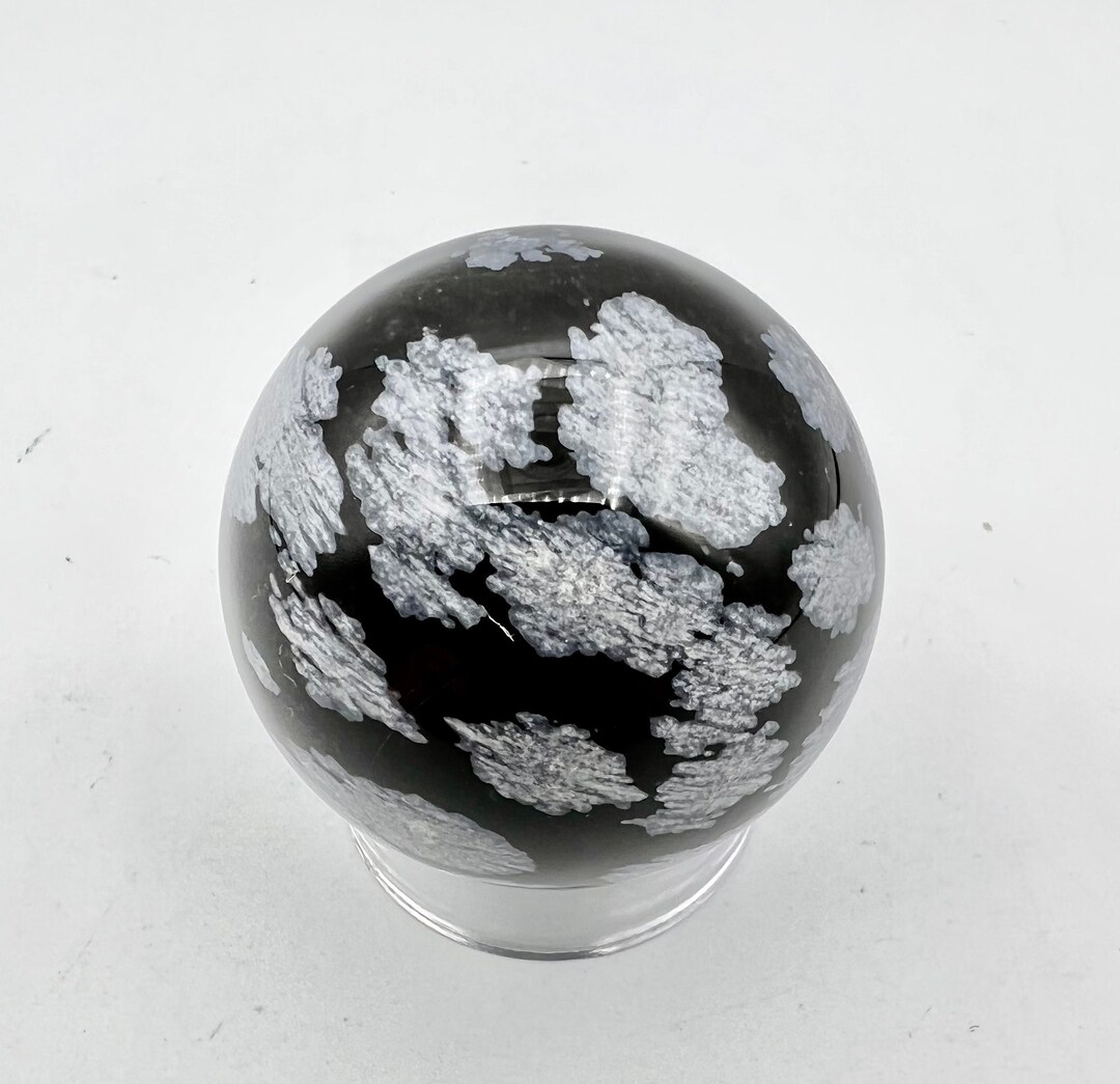 Snowflake Obsidian Sphere, Obsidian Sphere, Crystal Sphere Healing ...