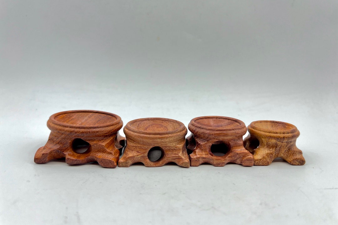 Wood Sphere Stand, Hand Carved Wooden Sphere Holder, Handcrafted Wood ...