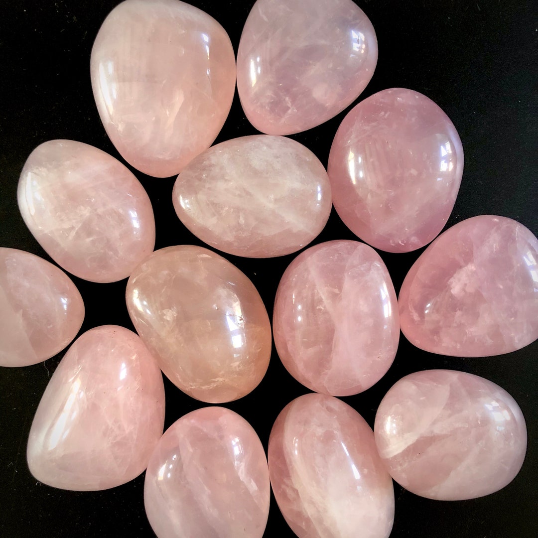 Large Rose Quartz Tumbled Stone Rose Quartz Palm Stone - Etsy