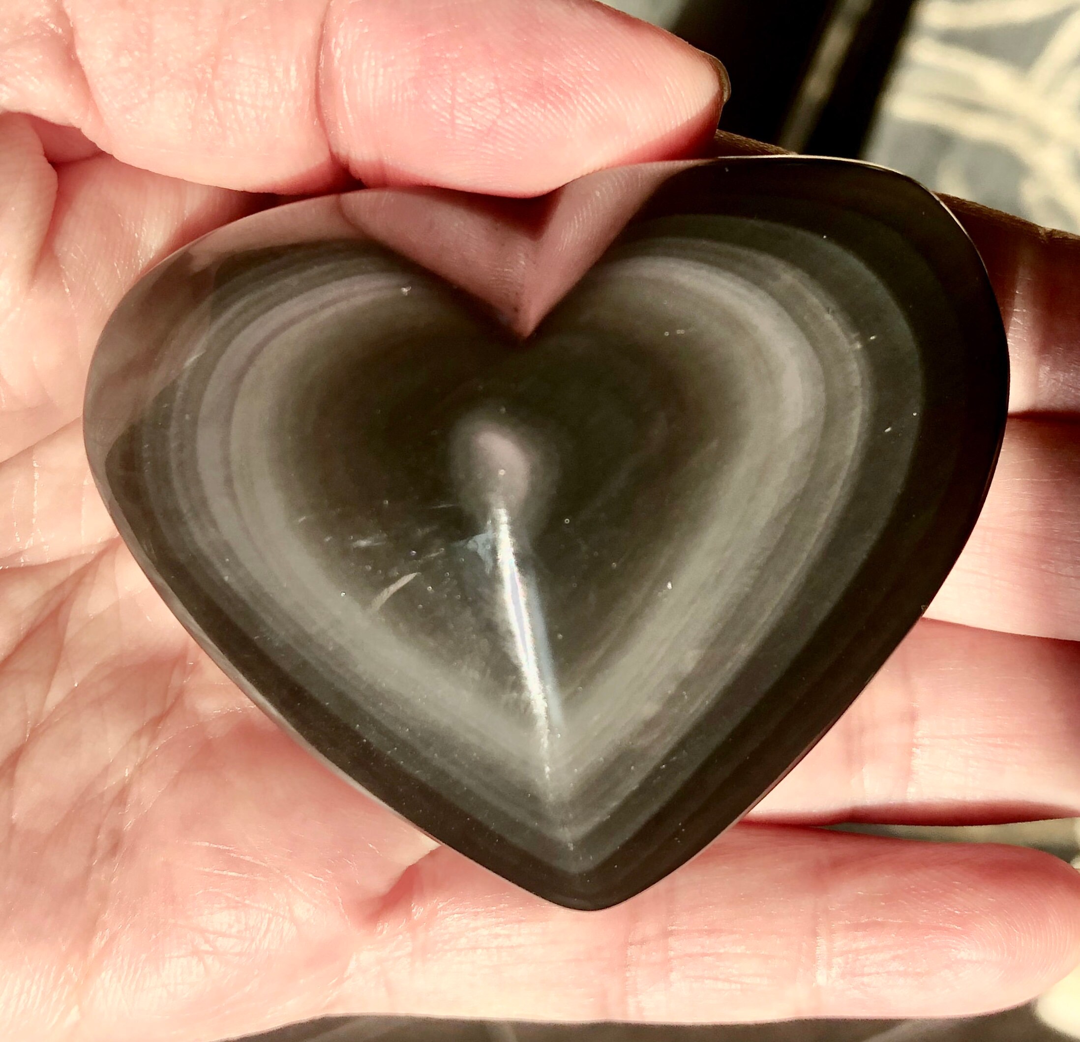 Rainbow Obsidian Heart Obsidian Crystal Heart Carving | Etsy