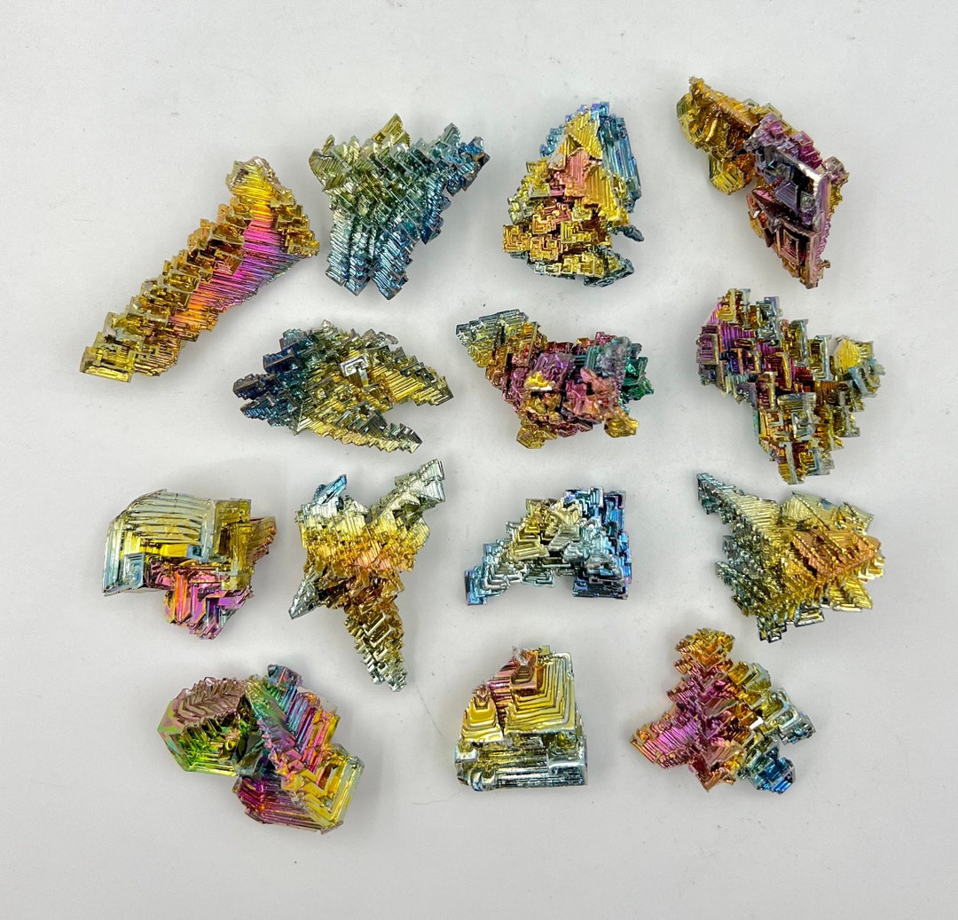 Small Rainbow Bismuth Mineral Specimen, Bismuth Crystals Cluster, RM01 ...