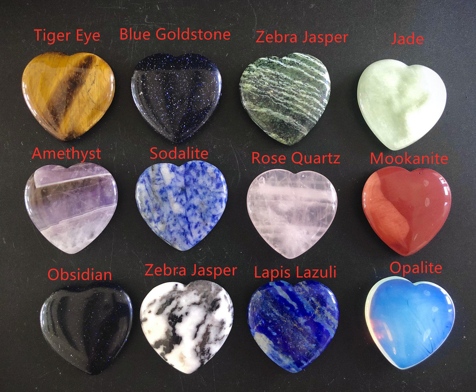 Gemstone Heart 1.4 35mm Crystal Heart H01-75 - Etsy