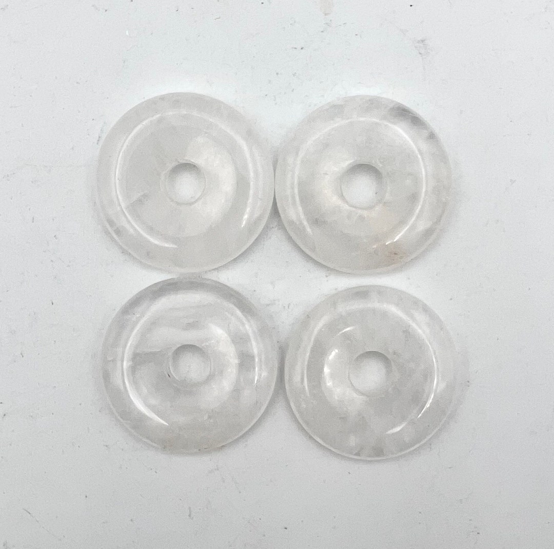 35mm Clear Quartz Pi Stone, Crystal Donut Pendant, Gemstone Donut ...