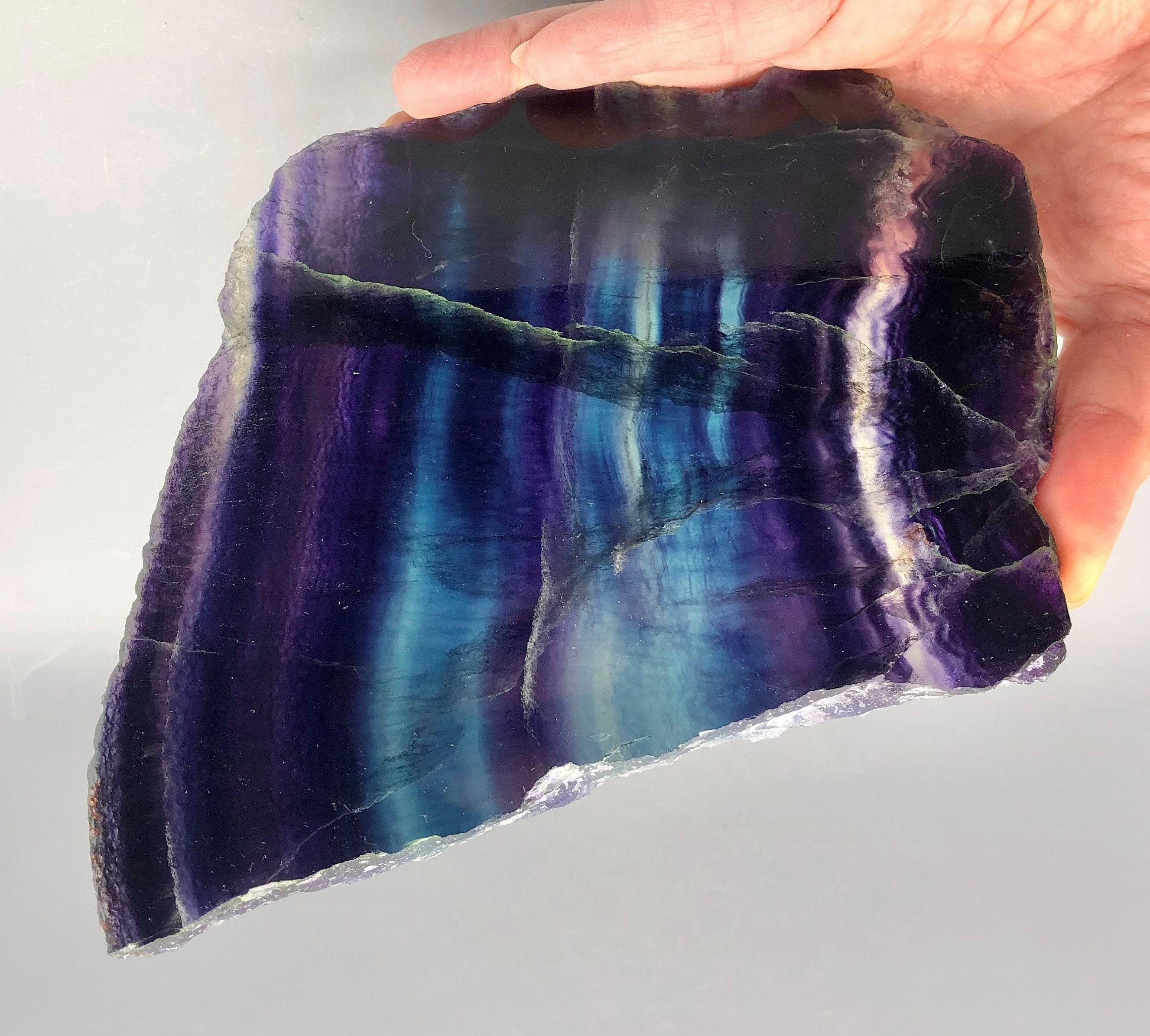 Rainbow Fluorite Slab Large Rainbow Fluorite Slice Slice | Etsy