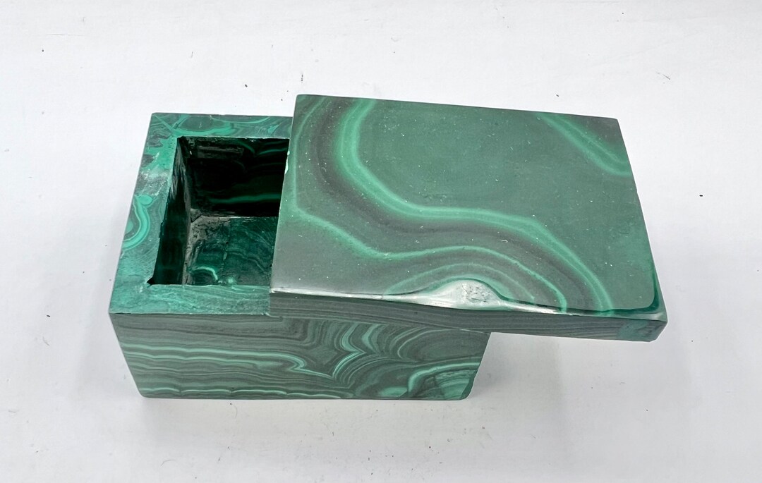 Malachite Carved Box Malachite Box, Crystal, Jewelry Box Headmade Box ...