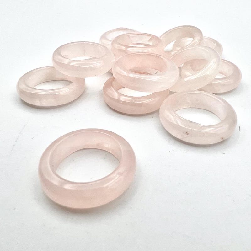 Carved Quartz Rose Rings - Etsy