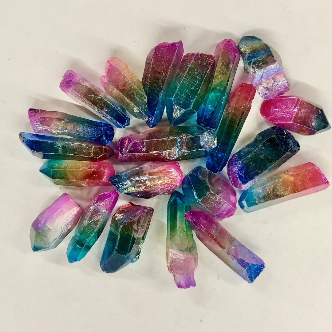 Titanium Rainbow Watermelon Aura Quartz Crystal Point 1.3-1.6 Inch OP01 ...