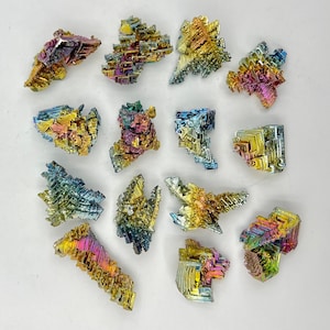 Small Rainbow Bismuth Mineral Specimen, Bismuth Crystals Cluster, RM01 ...
