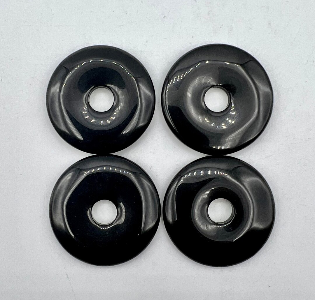 35mm Obsidian Donut Pendant, Crystal Donut Pendant, Gemstone Donut ...