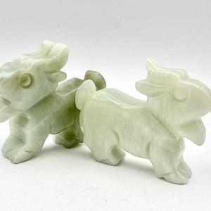 Goat Chinese Zodiac, Real Jade, Goat Figurine, Goat Sculpture, Nature ...