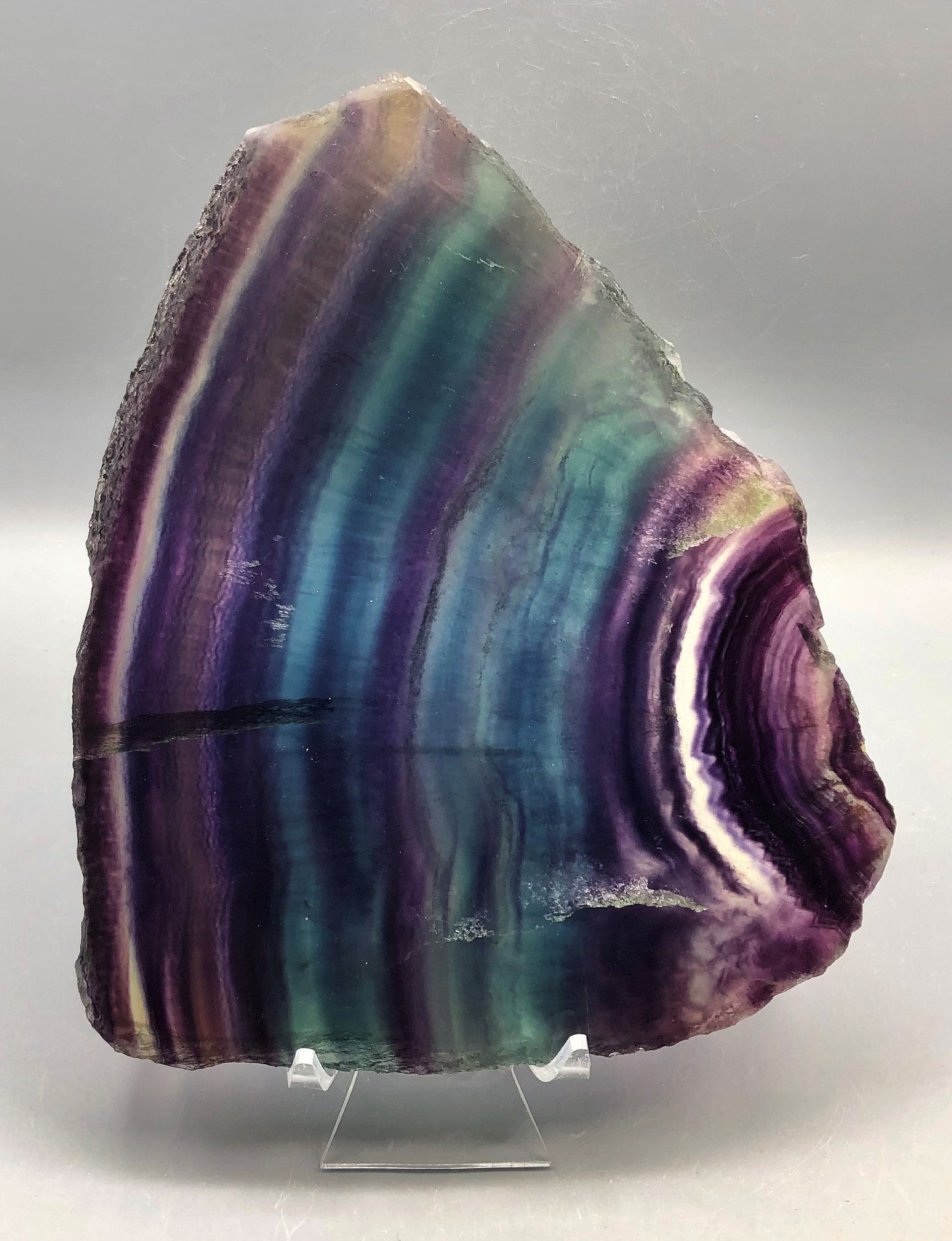Rainbow Fluorite Slab Large Rainbow Fluorite Slice Slice | Etsy