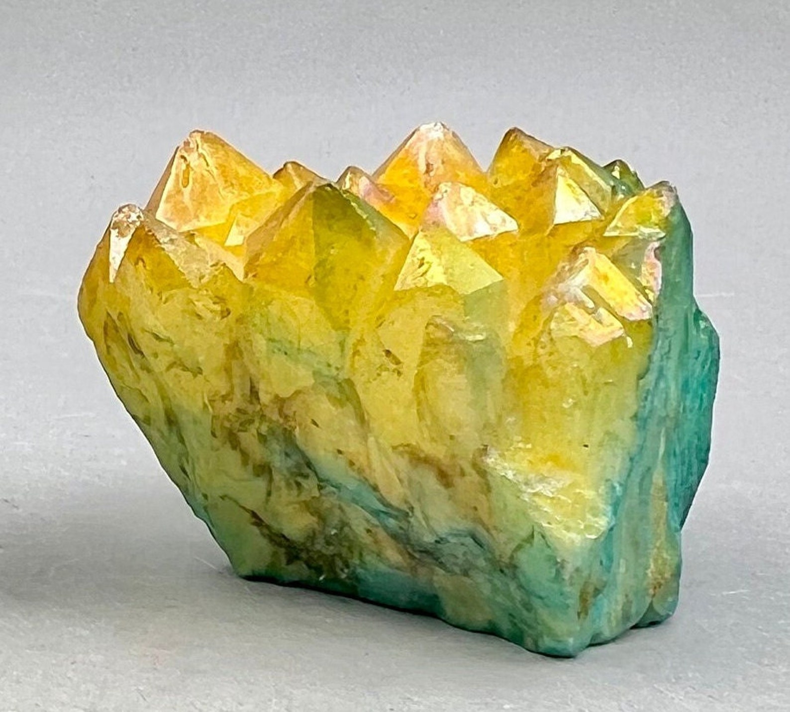 Blue Yellow Green Aura Quartz Cluster Blue Yellow Green Aura - Etsy