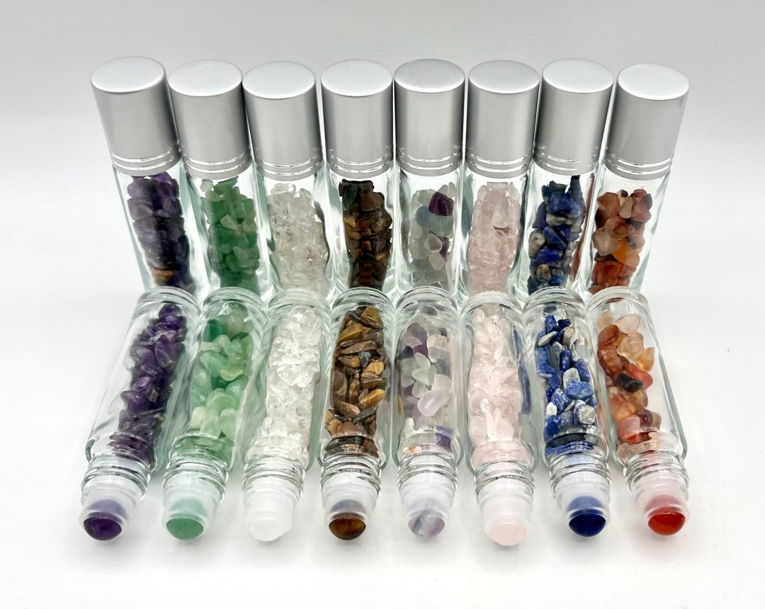 Gemstone/crystal Essential Oil Roller Bottles, Gemstone/crystal Perfume ...