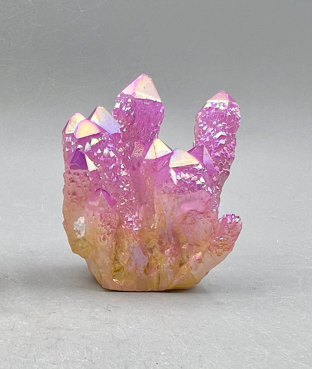 Pink & Yellow Aura Quartz Crystal Cluster, Healing Stone RM01-96 - Etsy