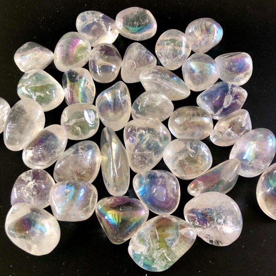 Angel Aura Quartz Tumbled Stone Angel Aura Quartz Palm Stone | Etsy