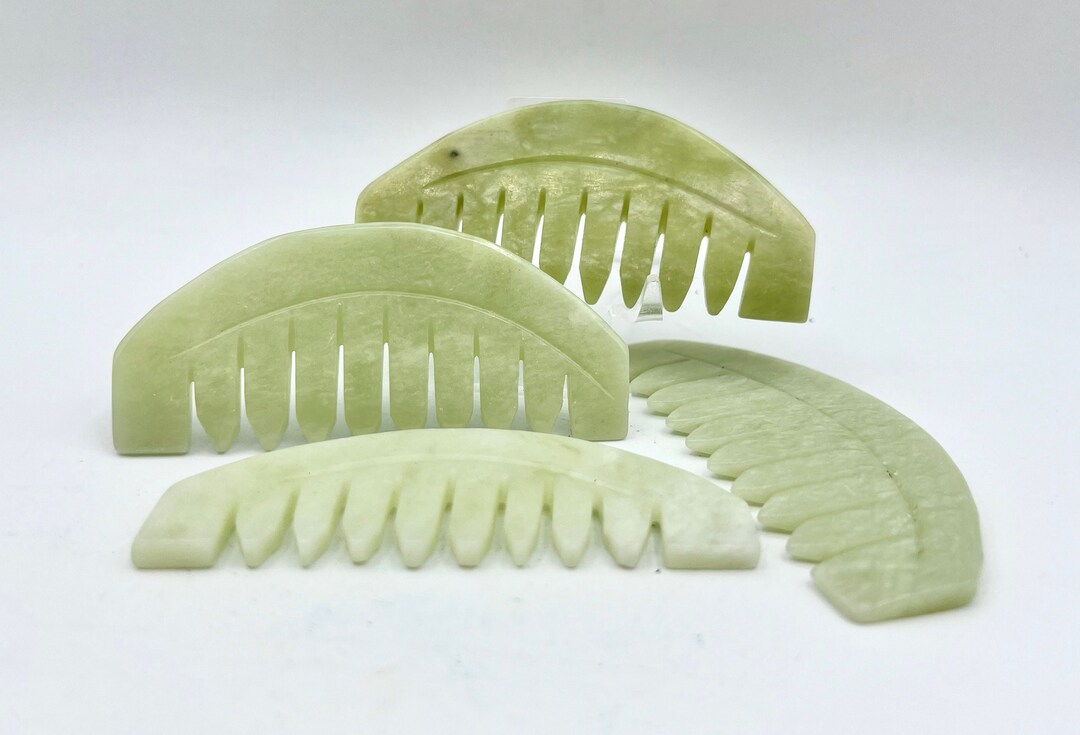 Natural Jade Hair Comb, Crystal Head Massager C01-16 - Etsy