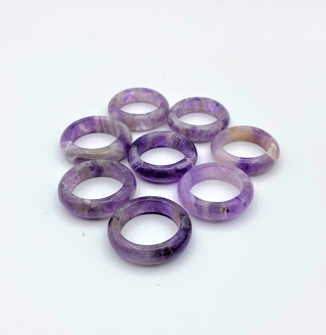 Handmade Amethyst Crystal Ring, Solid Band, Fragile Stone R01-25 - Etsy
