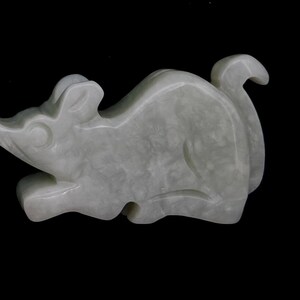 Real Jade Rat Chinese Zodiac, Rat Figurine, Rat Sculpture, Nature Green ...