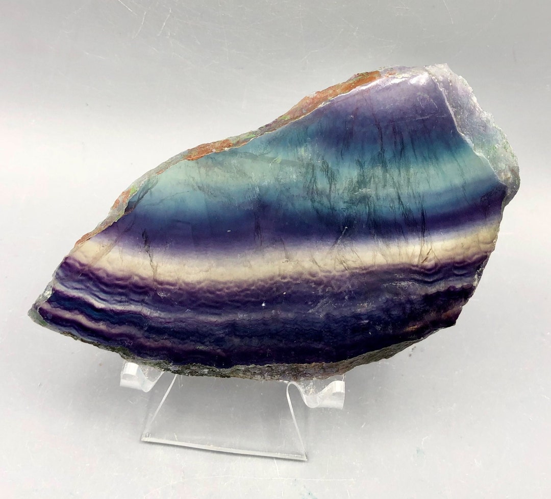 Rainbow Fluorite Slab Large, Rainbow Fluorite Slice, Slice Crystal ...