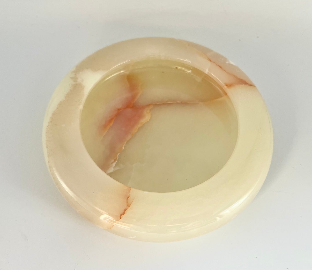 Large Natural Cream Jade Tray Polished Stone Ashtray Size - Etsy