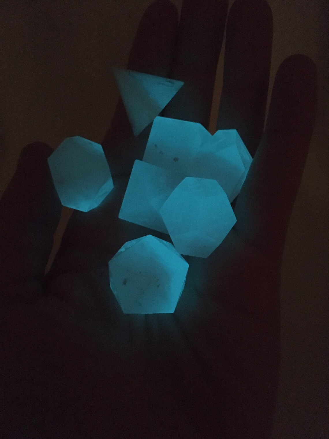 Glow in the Dark- “blue Angel” Dnd Dice Set- Sharp Edge - Etsy