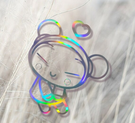 Girl With Buns SHY Vinyl Decal Sticker die-cut Decal - Etsy