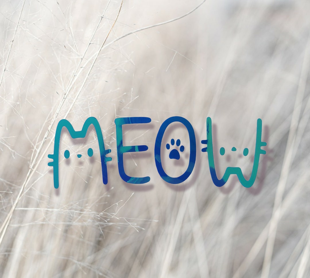 Meow Cat Vinyl Decal Sticker die-cut Decal - Etsy