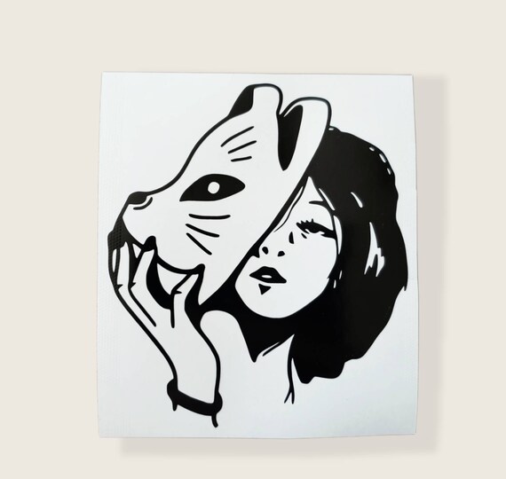 Kitsune Vinyl Decal Sticker die-cut Decal | Etsy Hong Kong