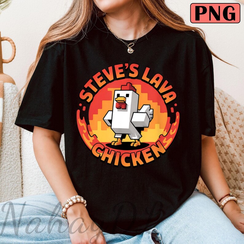 Lava Chicken Pixel Gamer Png, Funny Mining Meme Design for Boys ...
