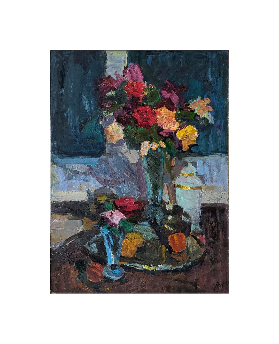 DOUBLE-SIDED PAINTING Original Oil Painting on Cardboard by - Etsy