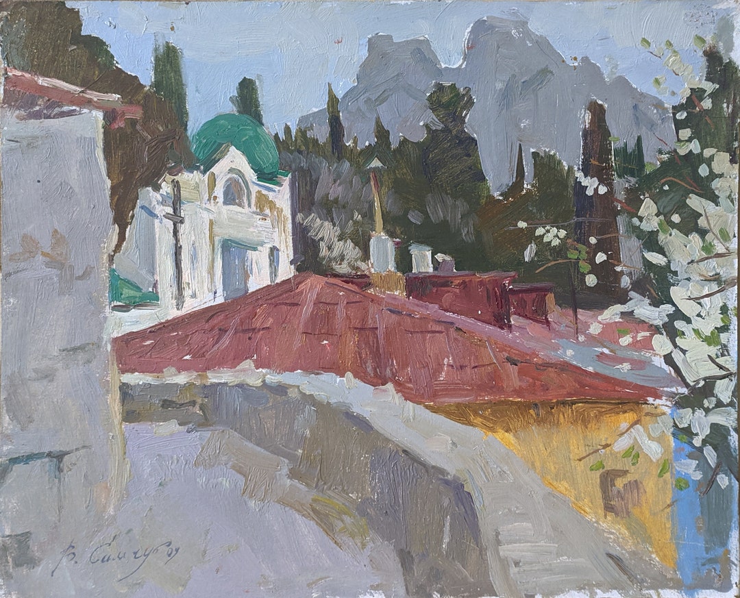Impressionism Cityscape Oil Painting: Red Roofs, Urban Landscape - Etsy