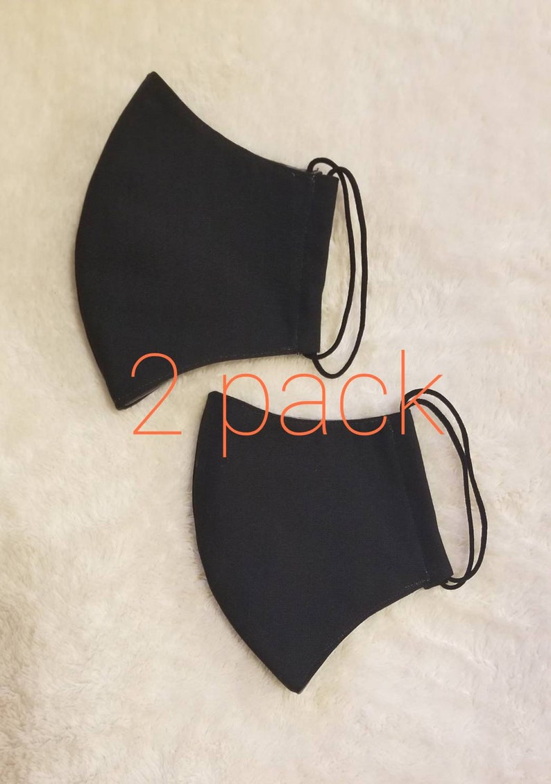 Black Face Mask 2 Pack | Etsy