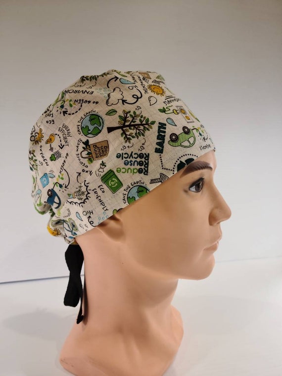 Go Green Reduce Reuse Recycle Scrub Caps - Etsy