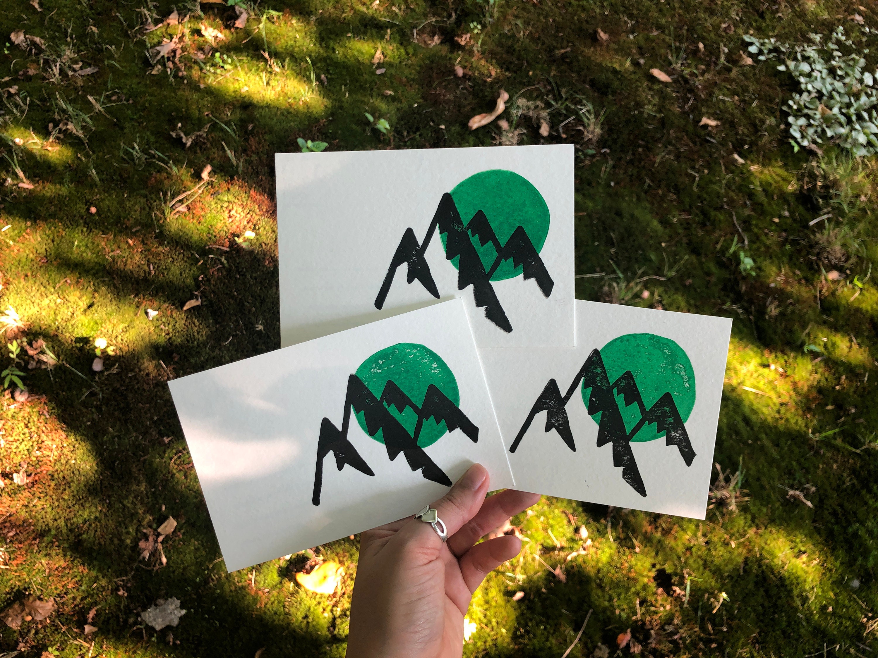 Postcards Set of 5 Hand-printed - Etsy UK