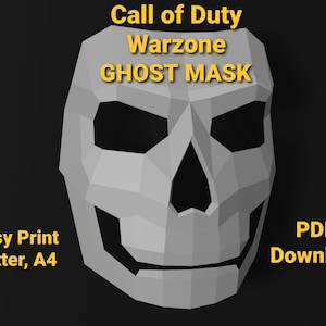 Call of Duty Warzone GHOST MASK Papercraft Printable PDF Template - Etsy