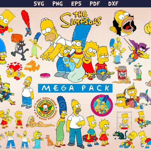 The Simpsons Svg Bart Lisa Homer Marge Maggie Abraham - Etsy