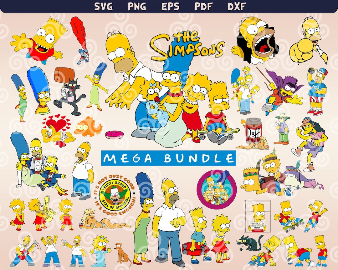 The Simpsons Svg, Bart, Lisa, Homer, Marge, Maggie, Abraham, Santas ...