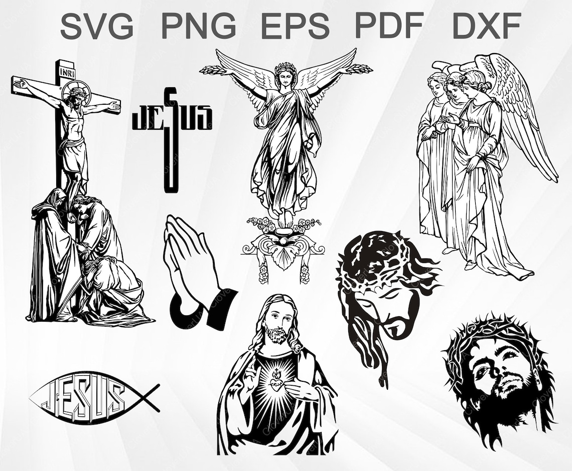 Jesus Christ SVG Bundle, Christian Religious Designs (digital Download ...