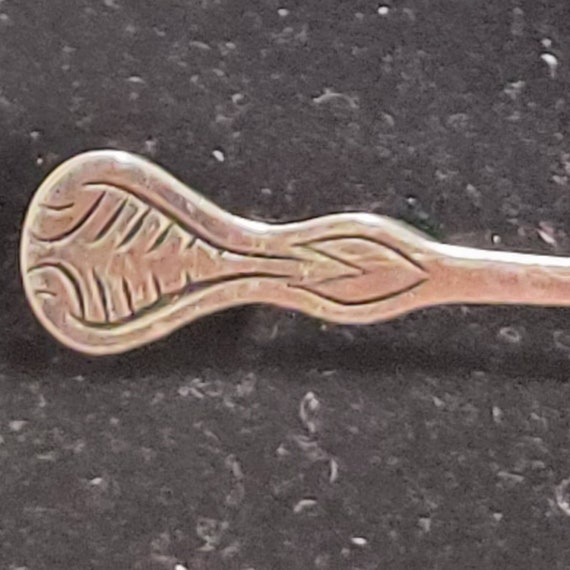 Antique Victorian sterling silver floral spoon pin 19… - Gem