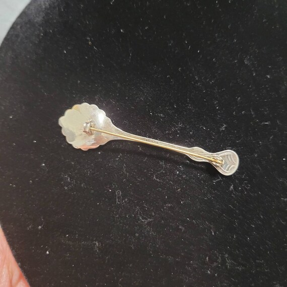 Antique Victorian sterling silver floral spoon pin 19… - Gem