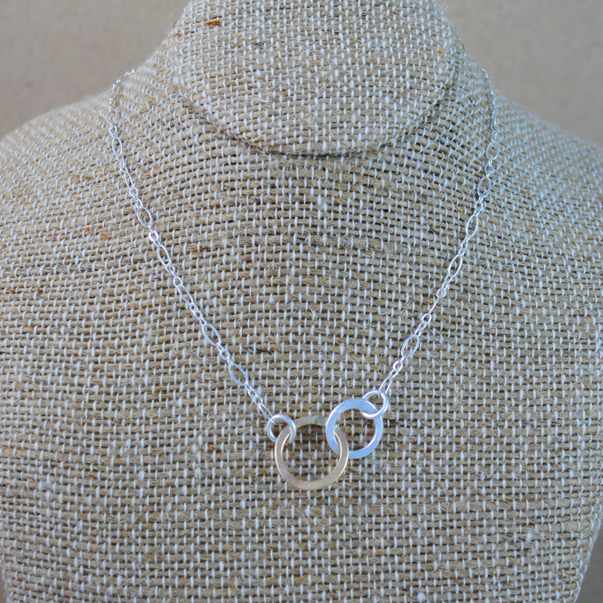 Interlocking Pendant Mixed Metals - Etsy