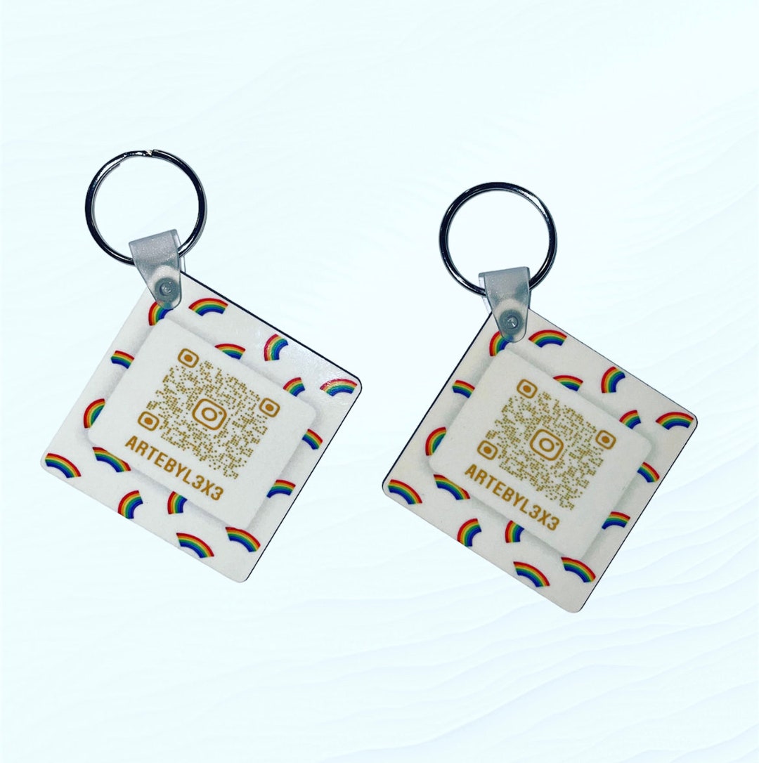 Custom QR Code Keychain - Etsy