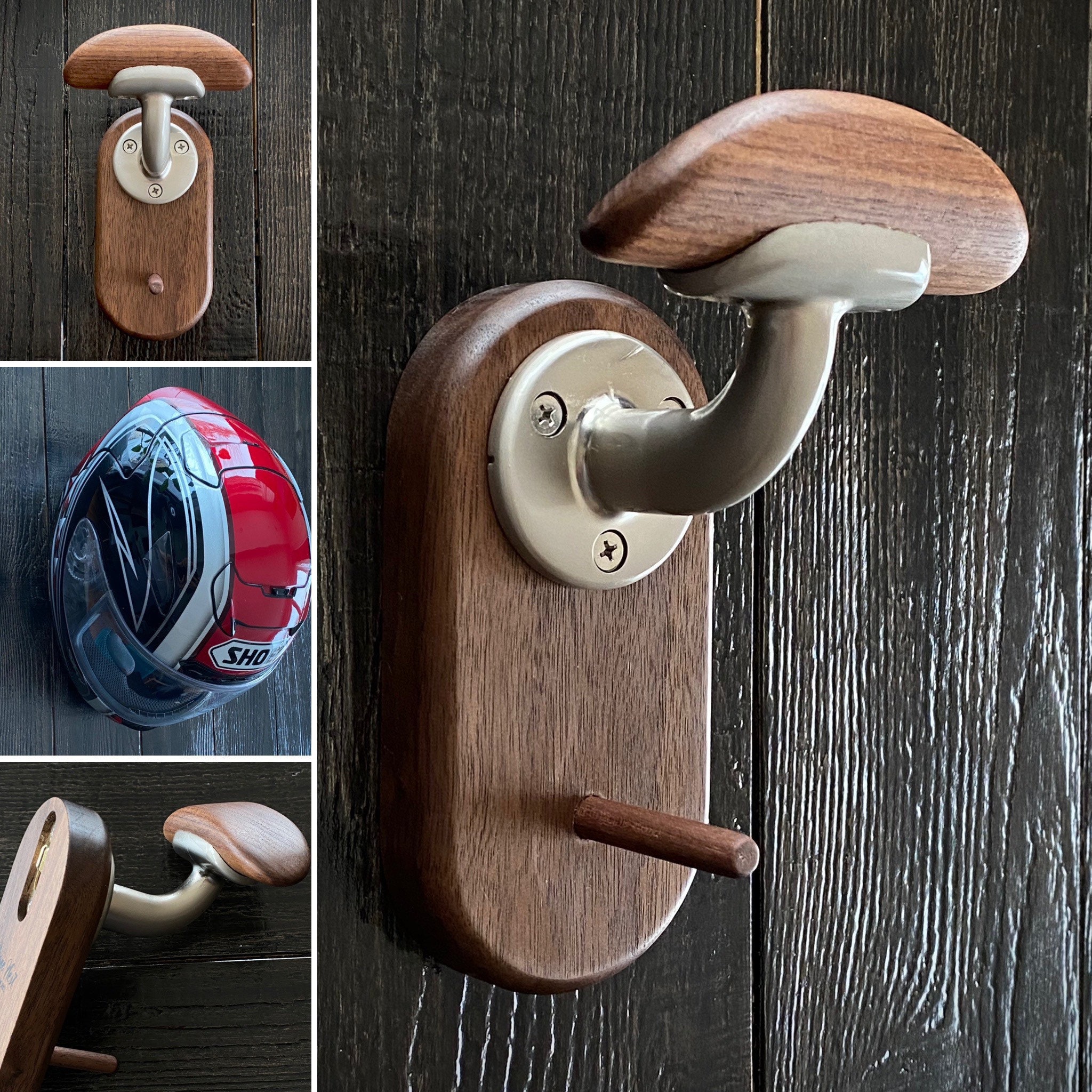 Motorcycle Helmet Rack, Wall Mount, Compact Style, Helmet Hanger ...