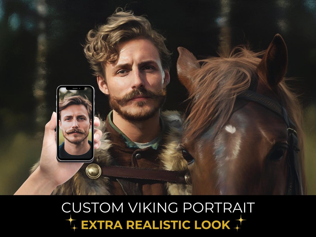 Custom Viking Portrait From Photo, Custom Portrait, Painting From Photo ...