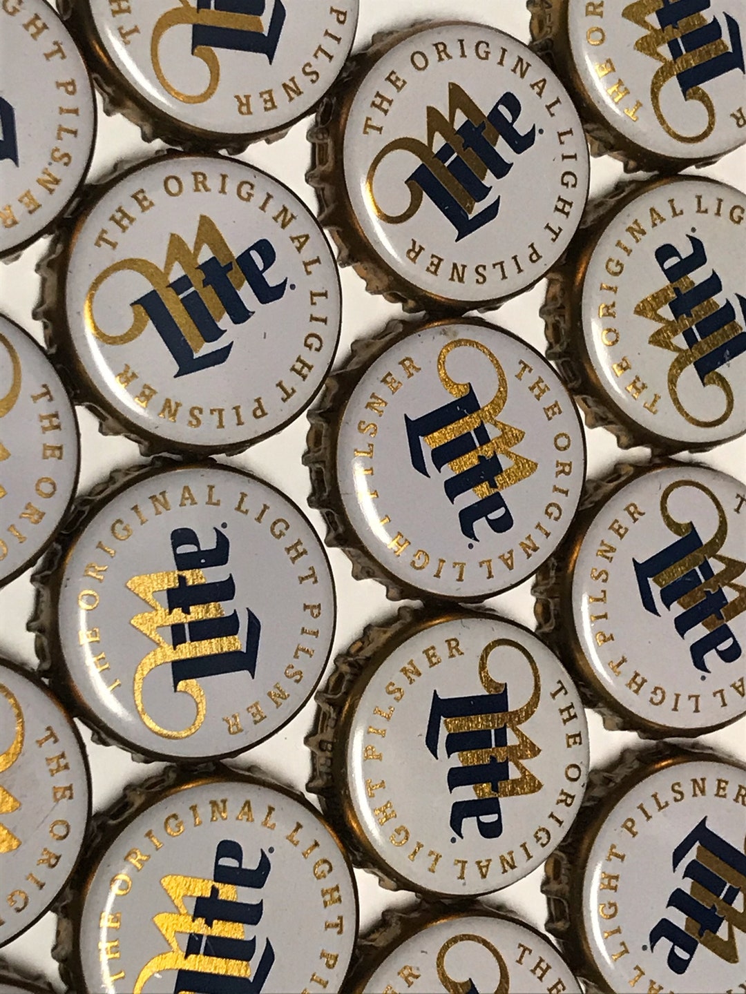 100 Miller Lite Bottle Caps - NO DENTS, Beer Bottle Caps, Bottle Cap ...