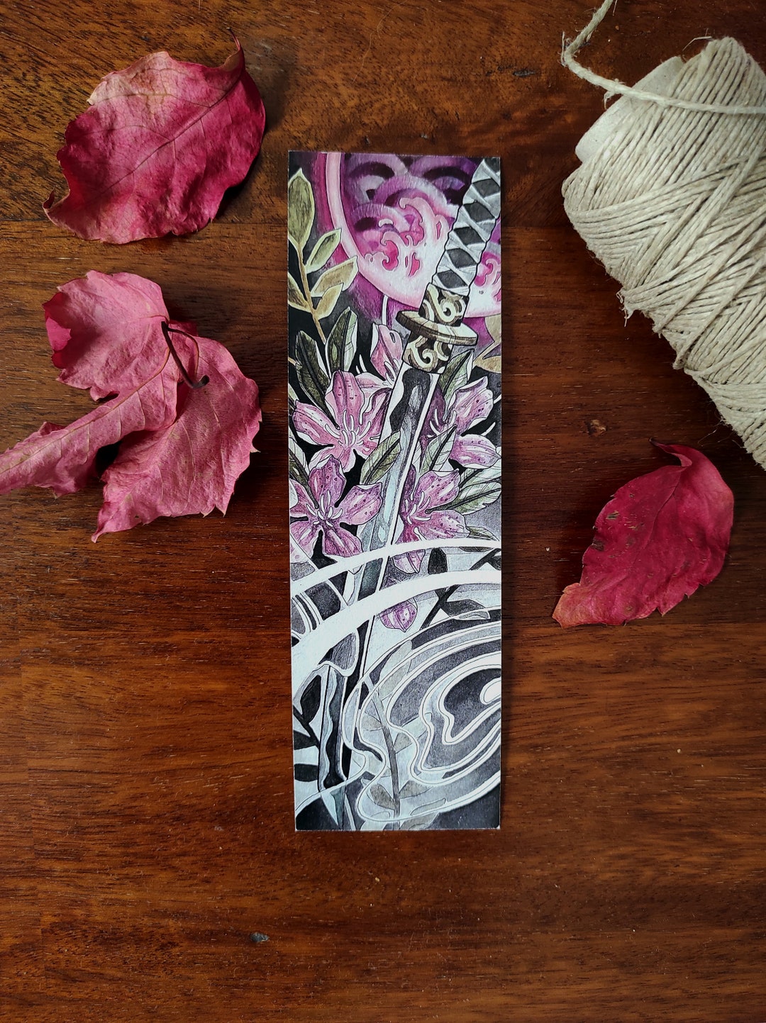 Japanese Bookmarks, Page Markers, Flower Bookmark, Watercolor Bookmark ...